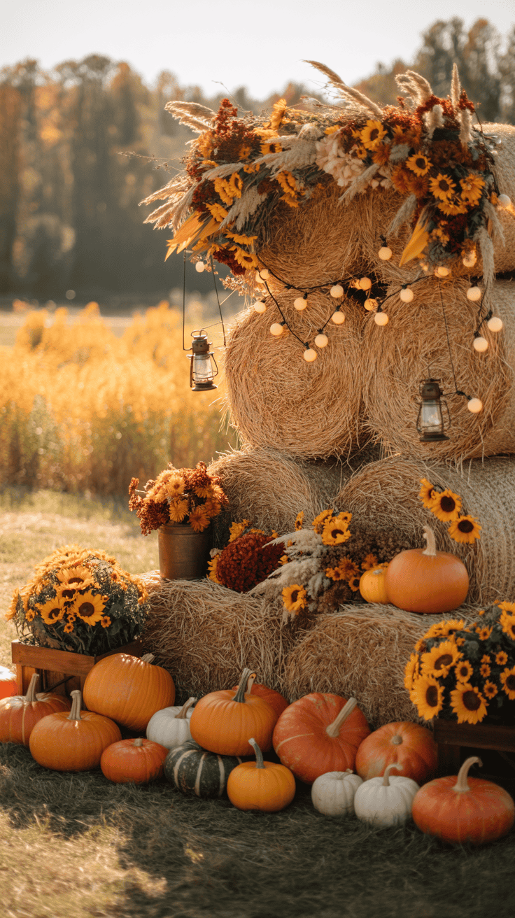 Impressive Fall Hay Bale Decorations for Front Porch or Yard ...