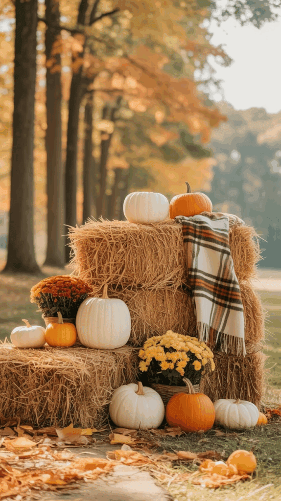 Impressive Fall Hay Bale Decorations for Front Porch or Yard ...